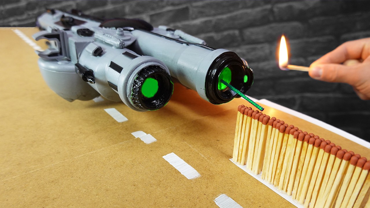 Spaceship Takeoff with Matches Chain Reaction - YouTube