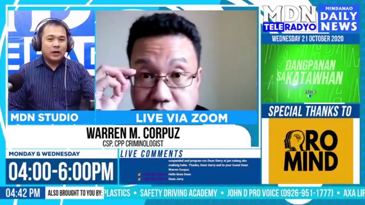 DANGPANAN SA KATAWHAN with CSP CPP CRIMINOLOGIST MR WARREN M CORPUZ ...