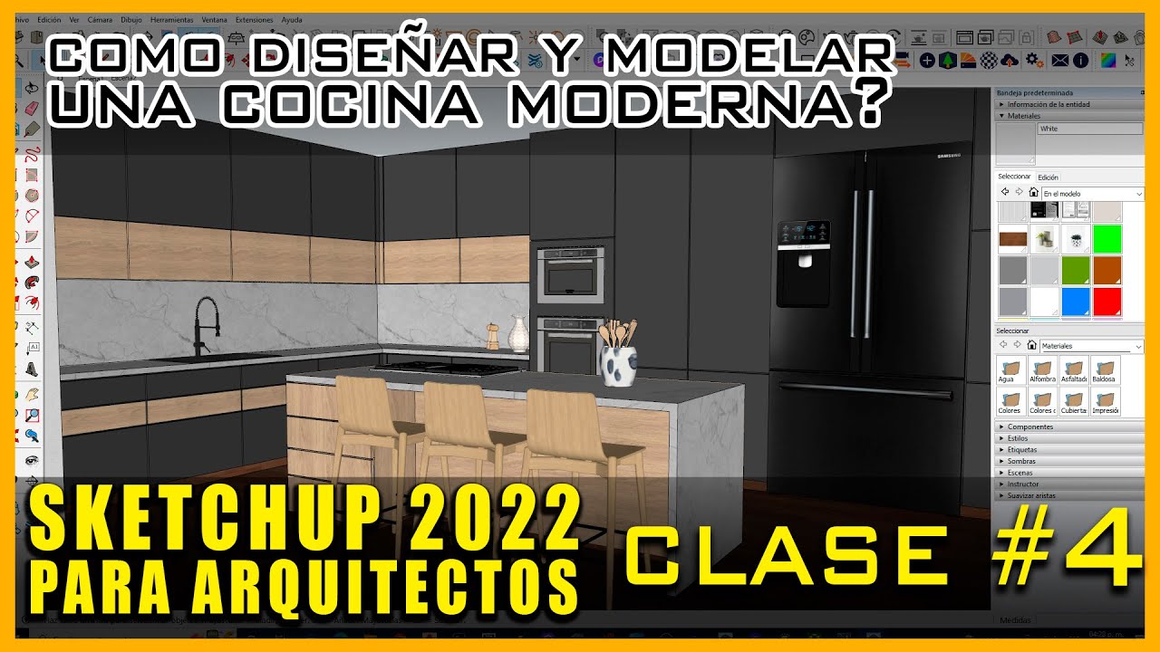 Cómo DISEÑAR Y MODELAR una COCINA EN SKETCHUP 2022 - YouTube
