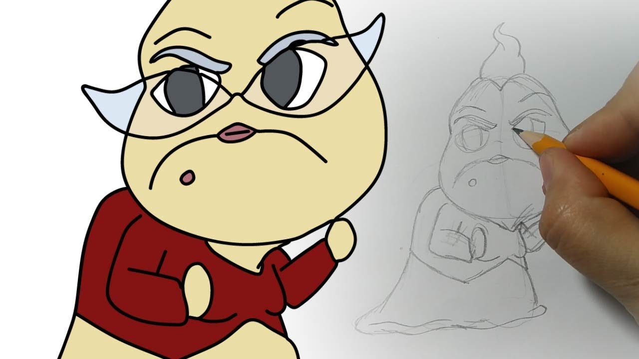 Cómo dibujar a Roz Chibi (Monsters Inc.) - YouTube