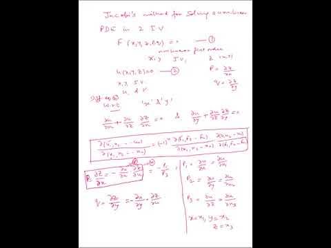 13. JACOBI'S Method for 2 independent variables, PDE, NON LINEAR PDE OF ...