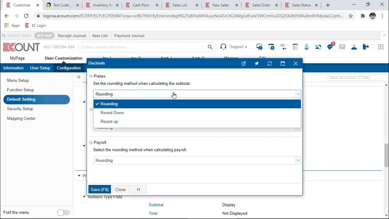 [ECOUNTPractice] UserCustomization - Configuration - Function Setup - Default Setting - YouTube
