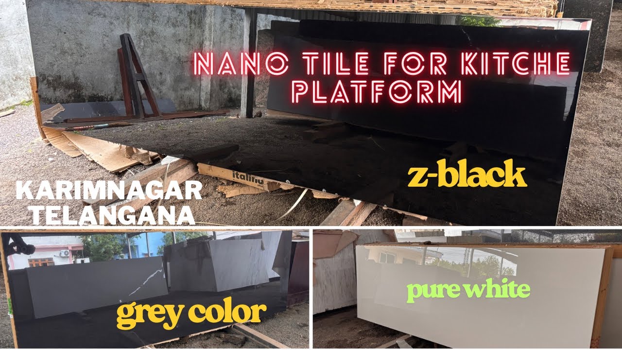 Z-black nano tiles for kitchen platform and for flooring and steps in ...