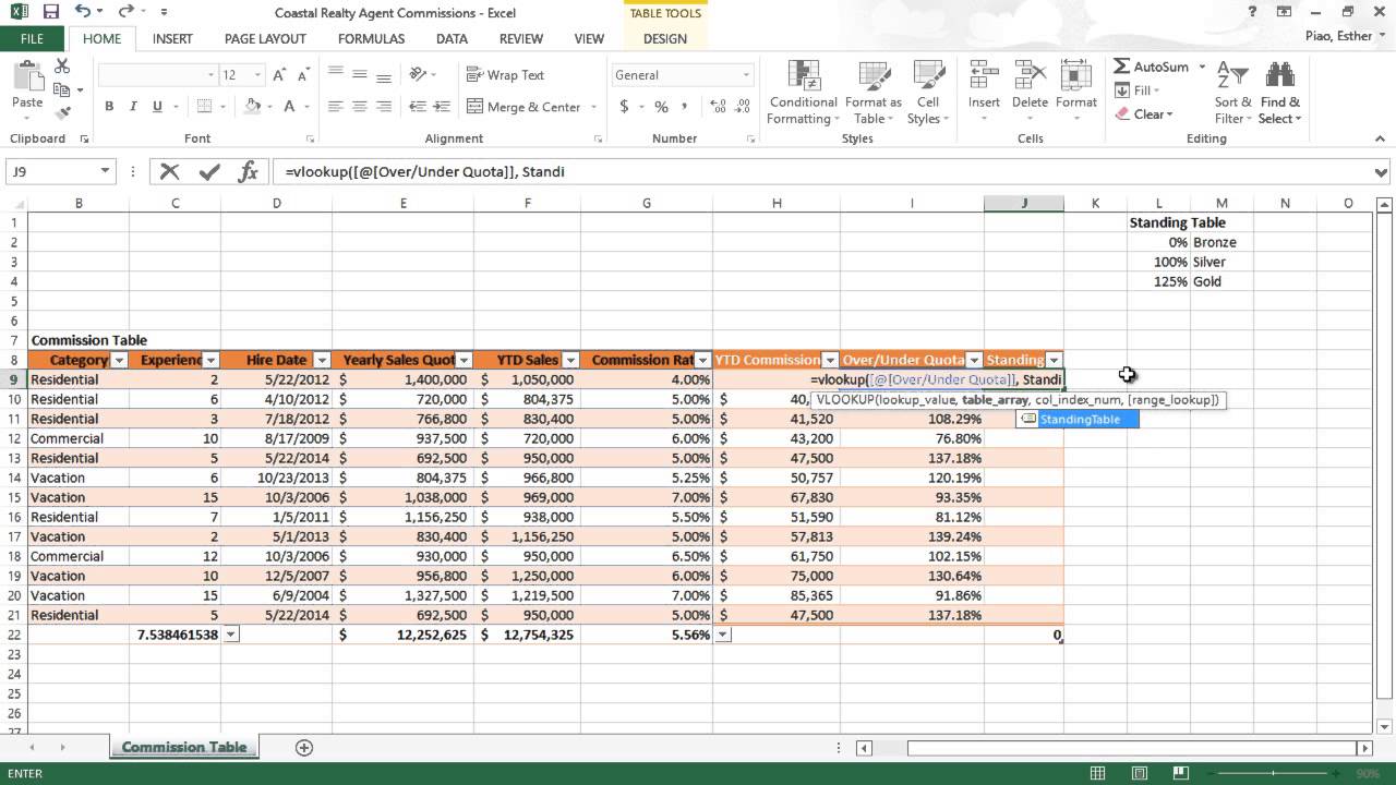 Excel 3rd Assignment - Commission Table - YouTube