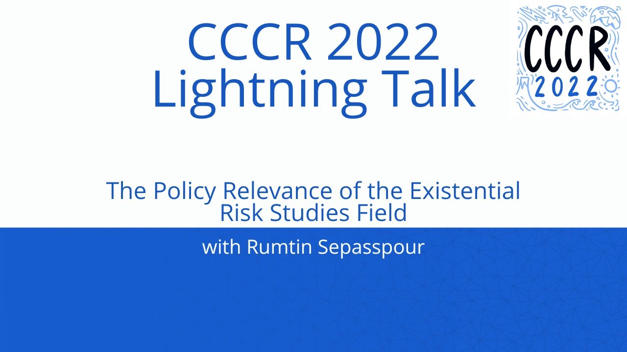 CCCR 2022 Lightning Talk: Rumtin Sepasspour - YouTube