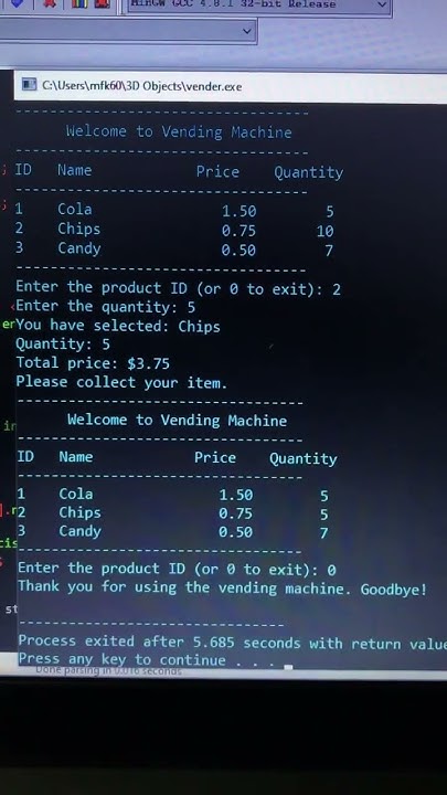 vending machine c++ #coding #cpp #code #codemasters #codinglife #codingninja #coderstokyo # ...