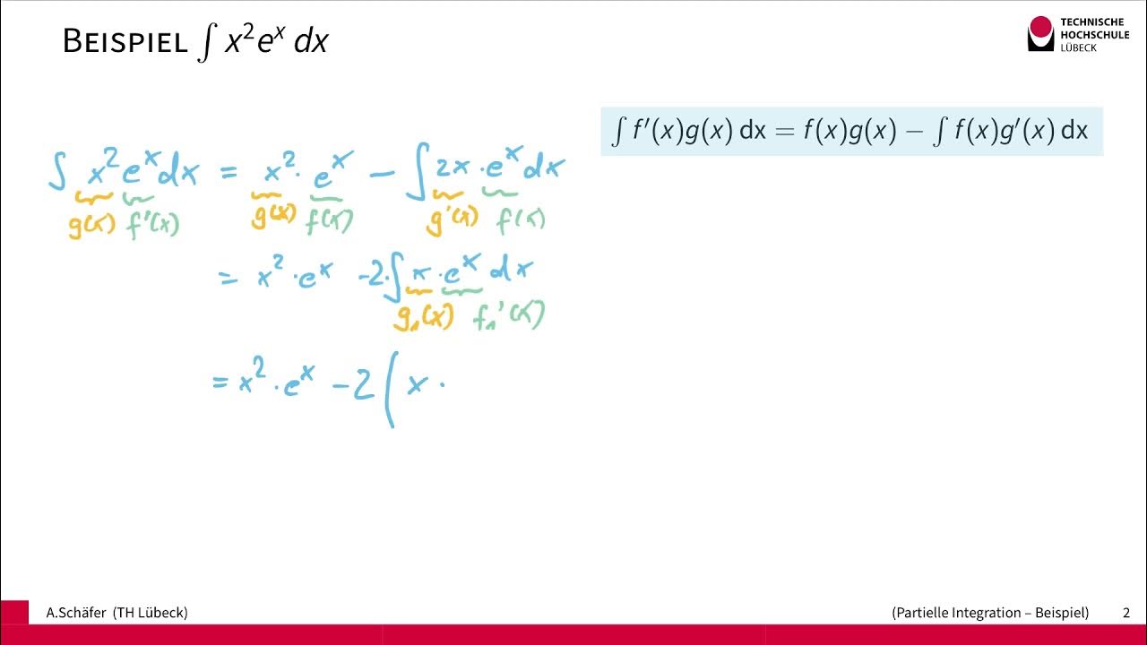 Integrationstechniken - Partielle Integration am Beispiel x^2e^x - YouTube