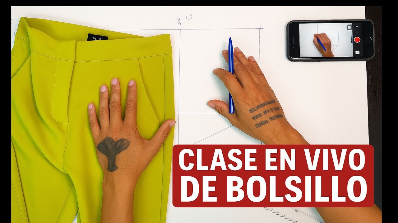 Cómo hacer un BOLSILLO DIAGONAL paso a paso | Clase en vivo con Jorge ...