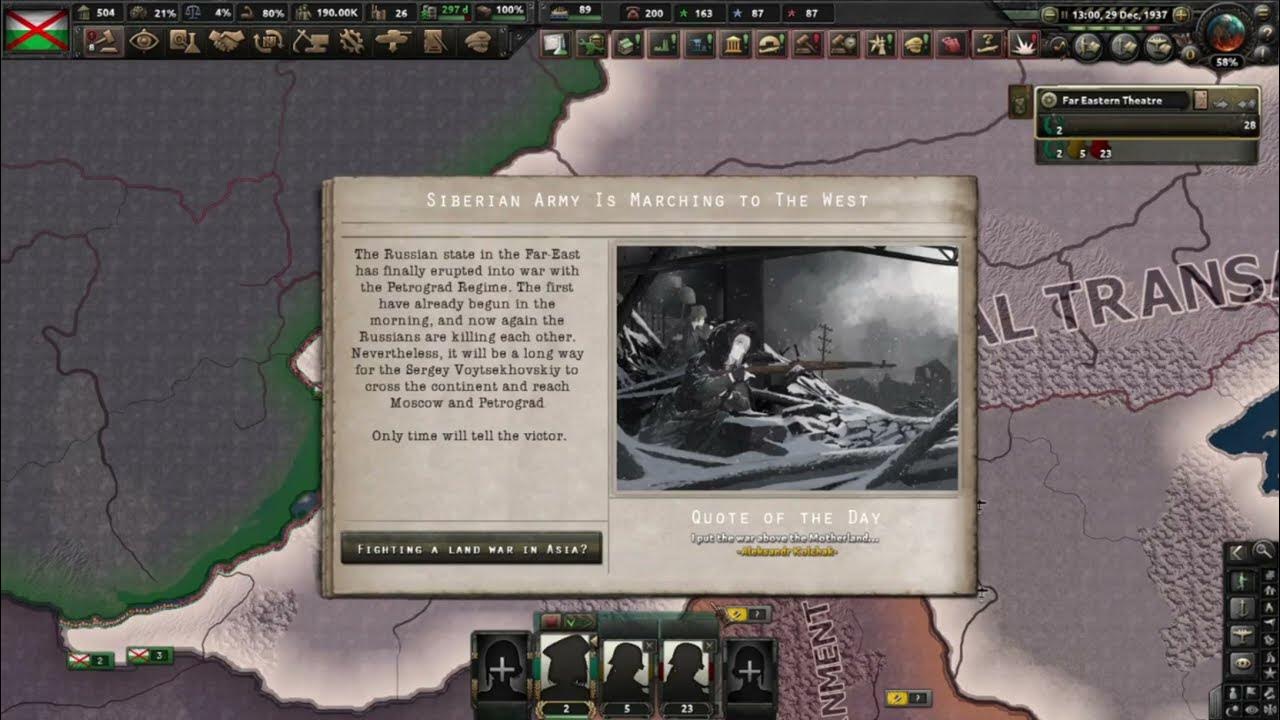 HOI4 Kaiserredux Super-event:siberian army into the west - YouTube