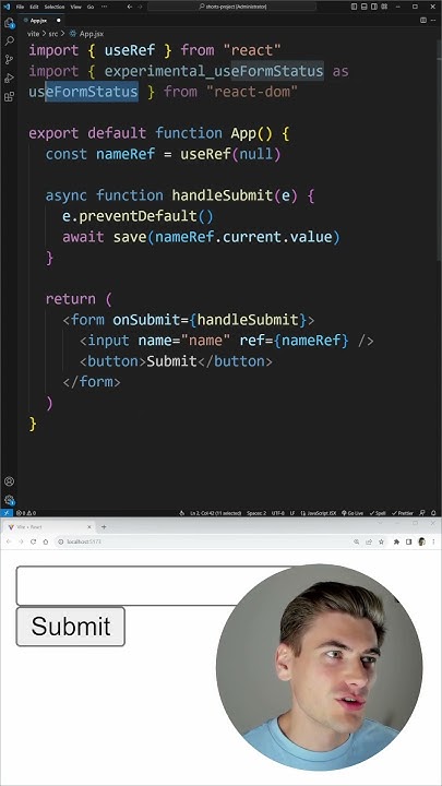 New useFormStatus React Hook - YouTube
