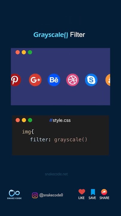 Grayscale() Filter #html #css #js #coding #programming #frontenddeveloper #webdev #cssanimation ...