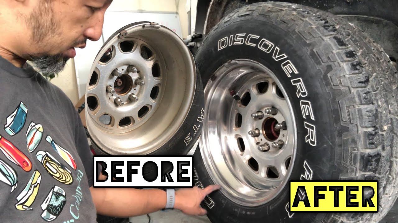 My Sidewinder Weld Racing rims get polished - YouTube