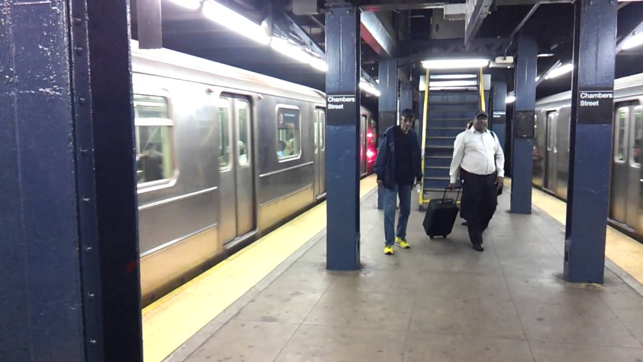 MTA R62 3 Train and R62A 1 Train At Chambers St - YouTube