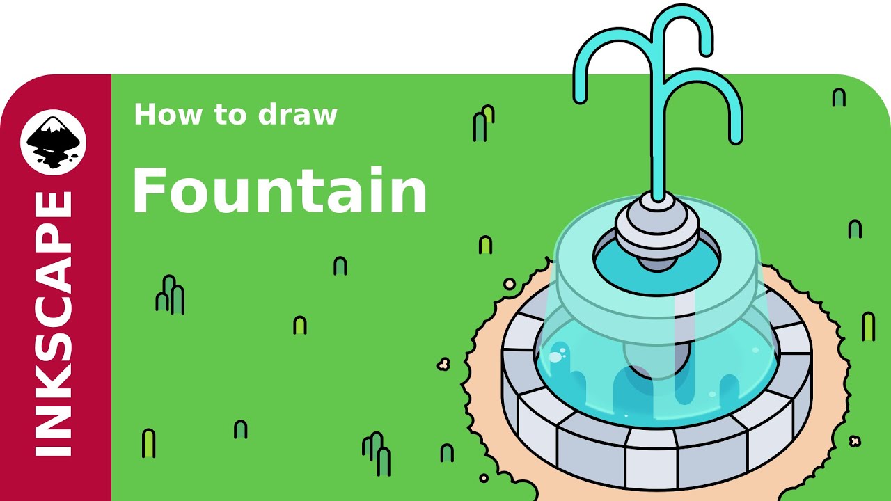 Inkscape Tutorial: How to draw a fountain [Subtitled] - YouTube