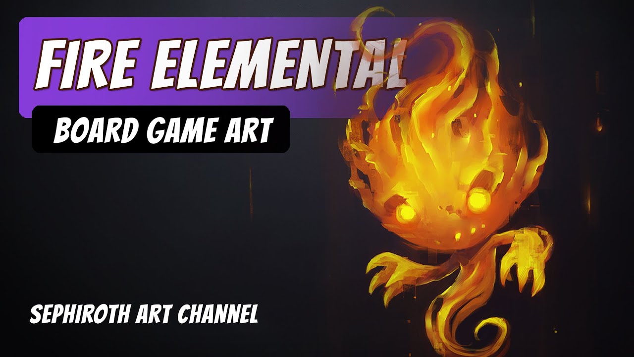FIRE ELEMENTAL drawing for DUNGEON KNIGHT Board Game - YouTube