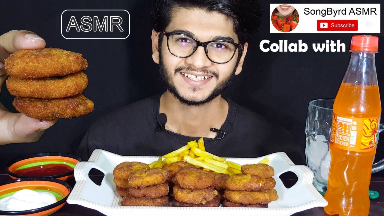 ASMR 20 PIECE CHICKEN NUGGETS + FRENCH FRIES collab w/ Songbyrd ASMR ...