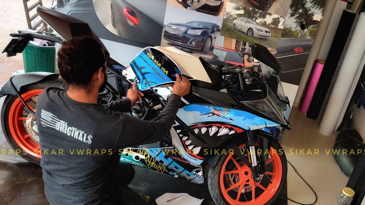 KTM RC 125 Graphic Installation | Ktm RC Modification | Vwraps Sikar ...