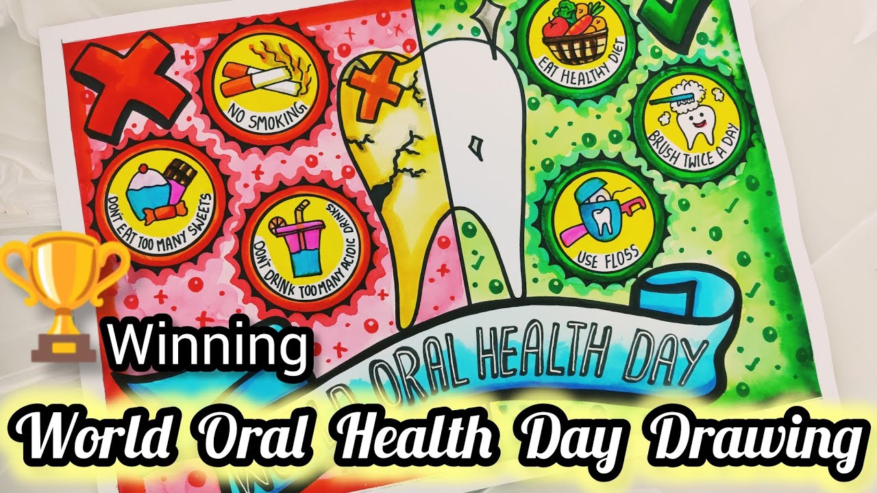 World Oral Health Day Drawing | Oral Hygiene Day Poster | Dental Care ...