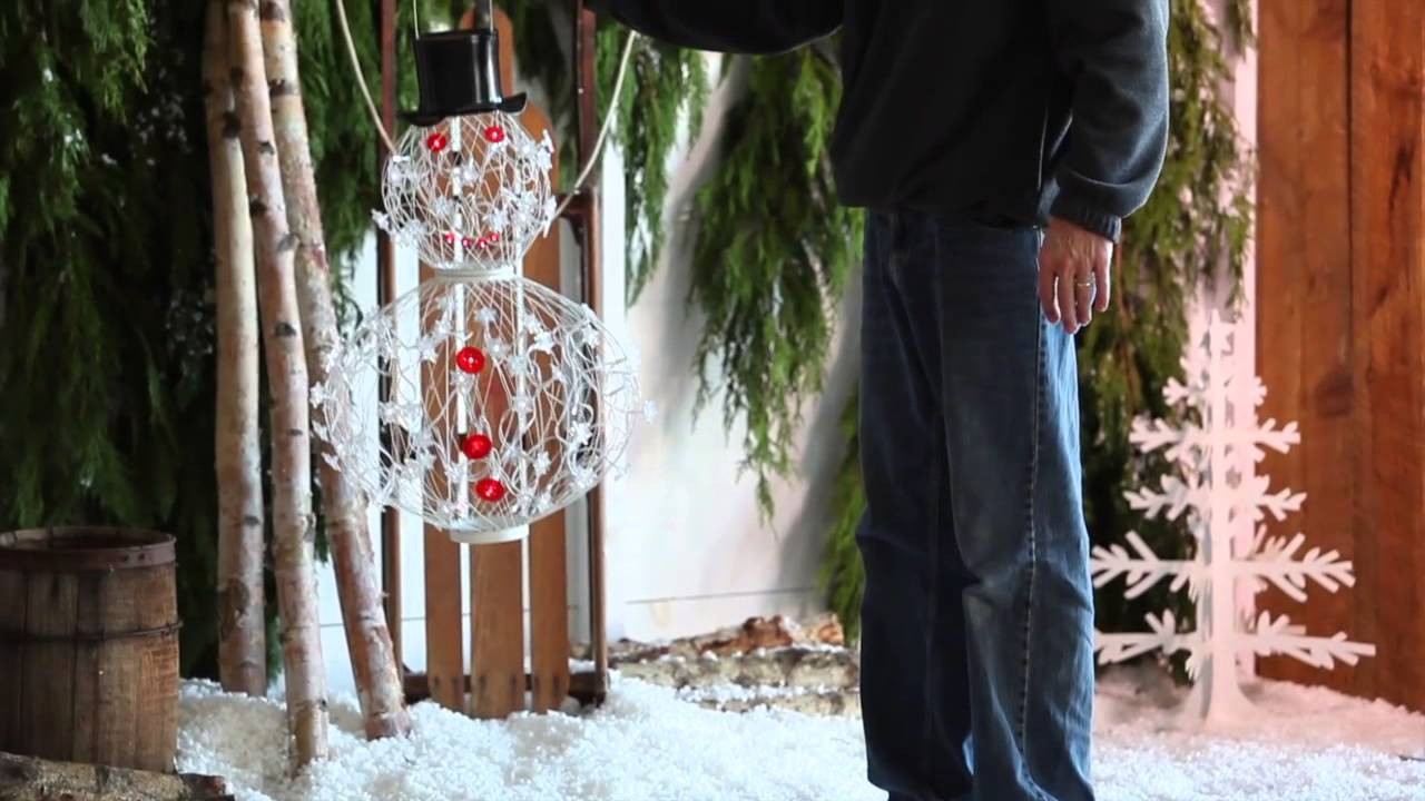 Collapsible Solar Lighted Snowman from Evergreen Garden (2SP4127) - YouTube