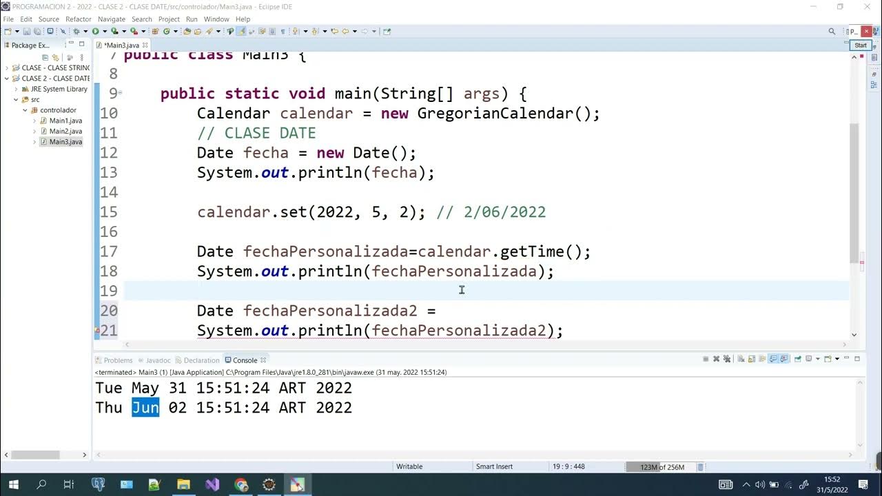 Clase Date + Clase Calendar + Clase siempleDateFormat como crear una fecha personalizada metodo ...