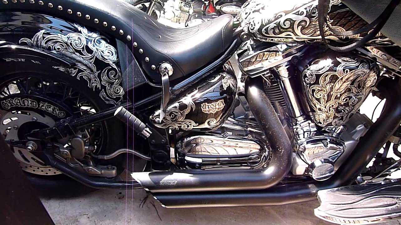 YAMAHA Road Star XV1600 三拍子 VANCE&HINES SHORTSHOTS STAGGERED - YouTube