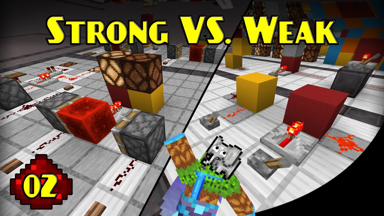 How To Run Redstone Strong & Weak Power | Let's Learn Redstone 02 | Minecraft Redstone Tutorial ...