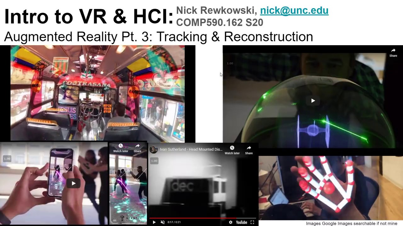 COMP590.162: Intro to VR & HCI: Augmented Reality Pt. 3: Reconstruction ...