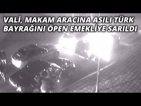Vali, makam aracına asılı Türk bayrağını öpen emekliye böyle sarıldı