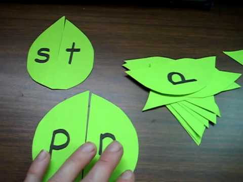 Preschool - Reading-Phonics-Spelling: Make green paper leaves to match ...