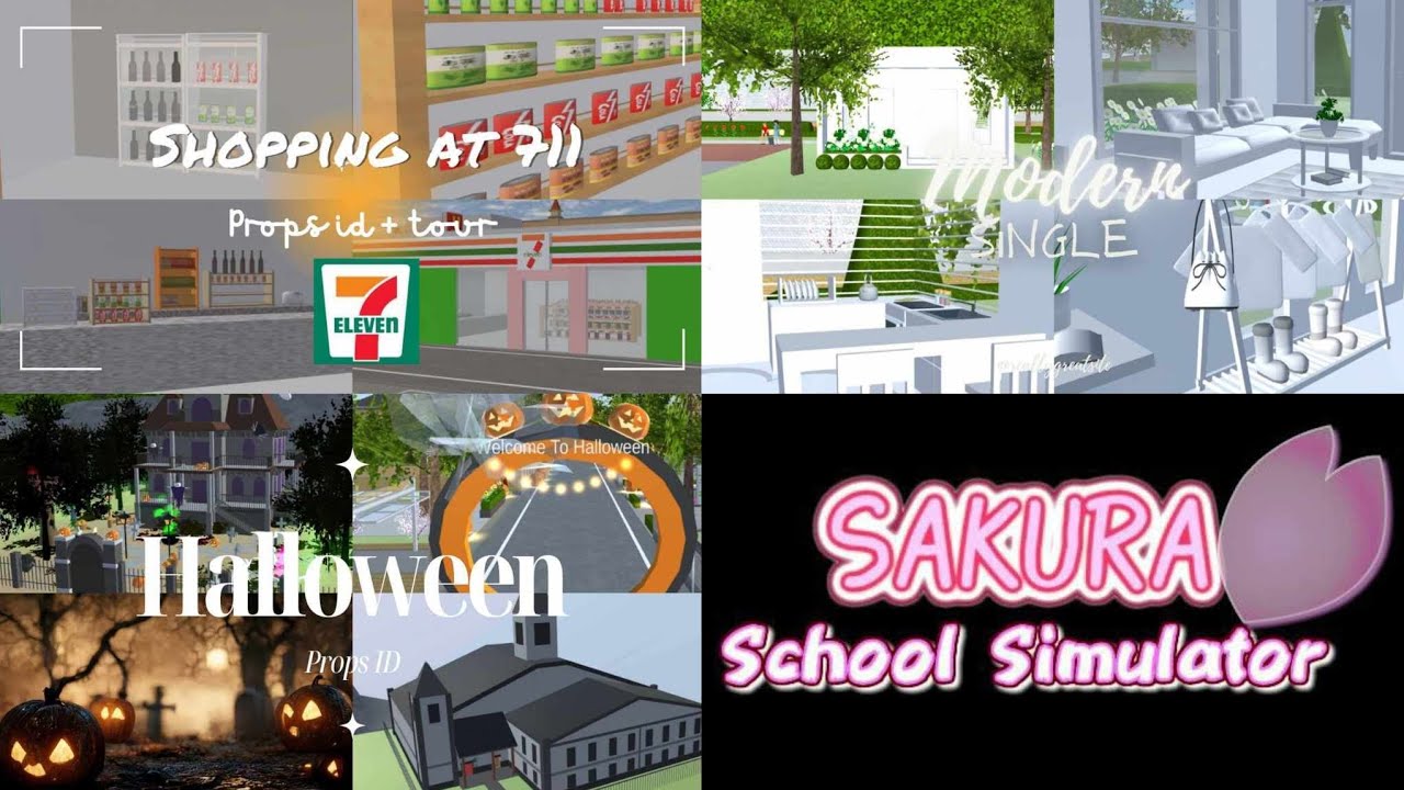 SAKURA SCHOOL SIMULATOR PROPS IDs TOUR OCTOBER 2023 COMPILATION - YouTube