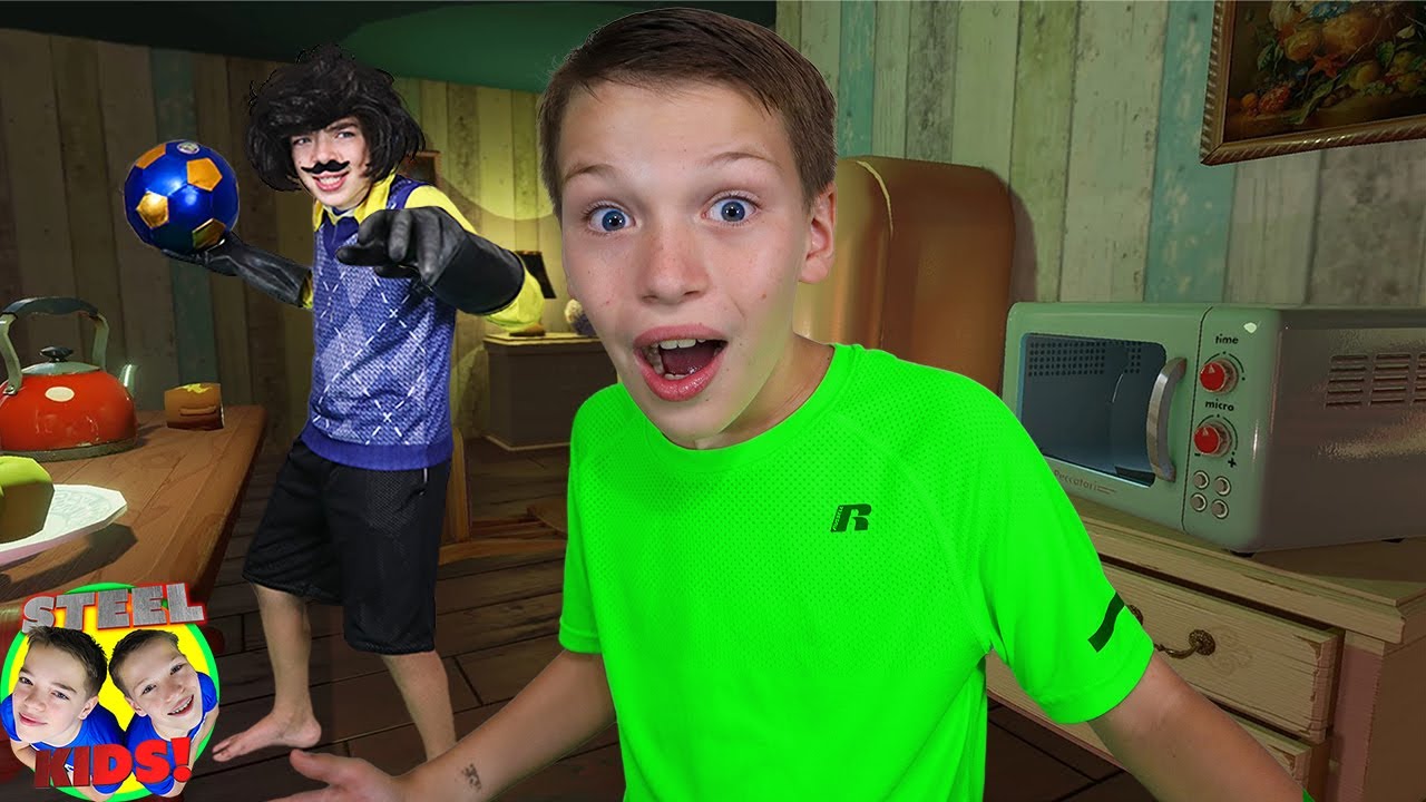 HELLO NEIGHBOR In Real Life DODGE BALL! (Back Into The House) | Steel ...