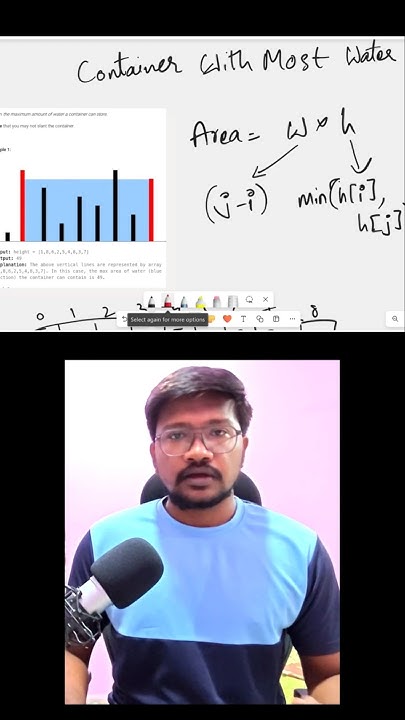 Container With Most Water | optimal technique | explained in telugu | dsa in telugu using java # ...
