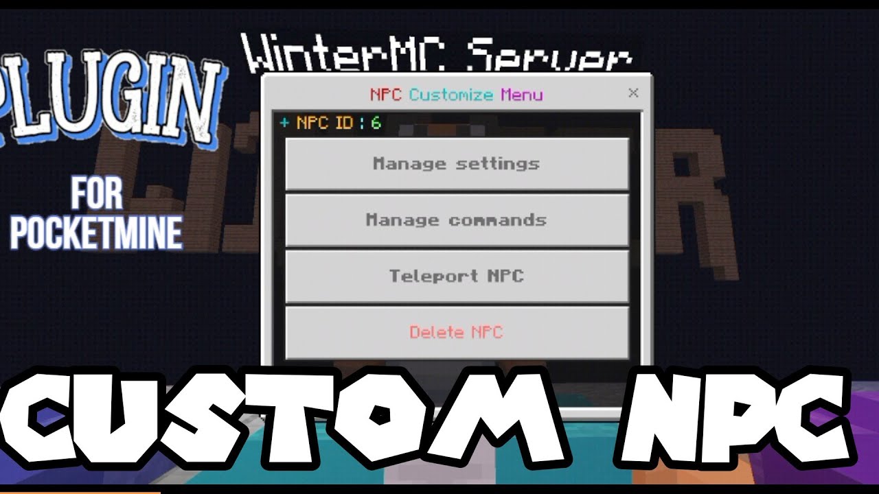 Plugin CustomNPC For Pocketmine 1.17X - YouTube