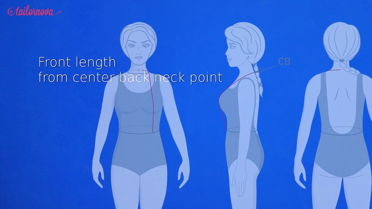 Tailoronova Fashion Design Software - How To Measure Front Length - YouTube