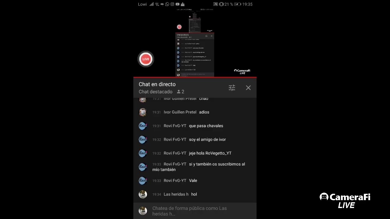 RoVegetto_YT Chat Directo en CameraFi Live 2019 - YouTube