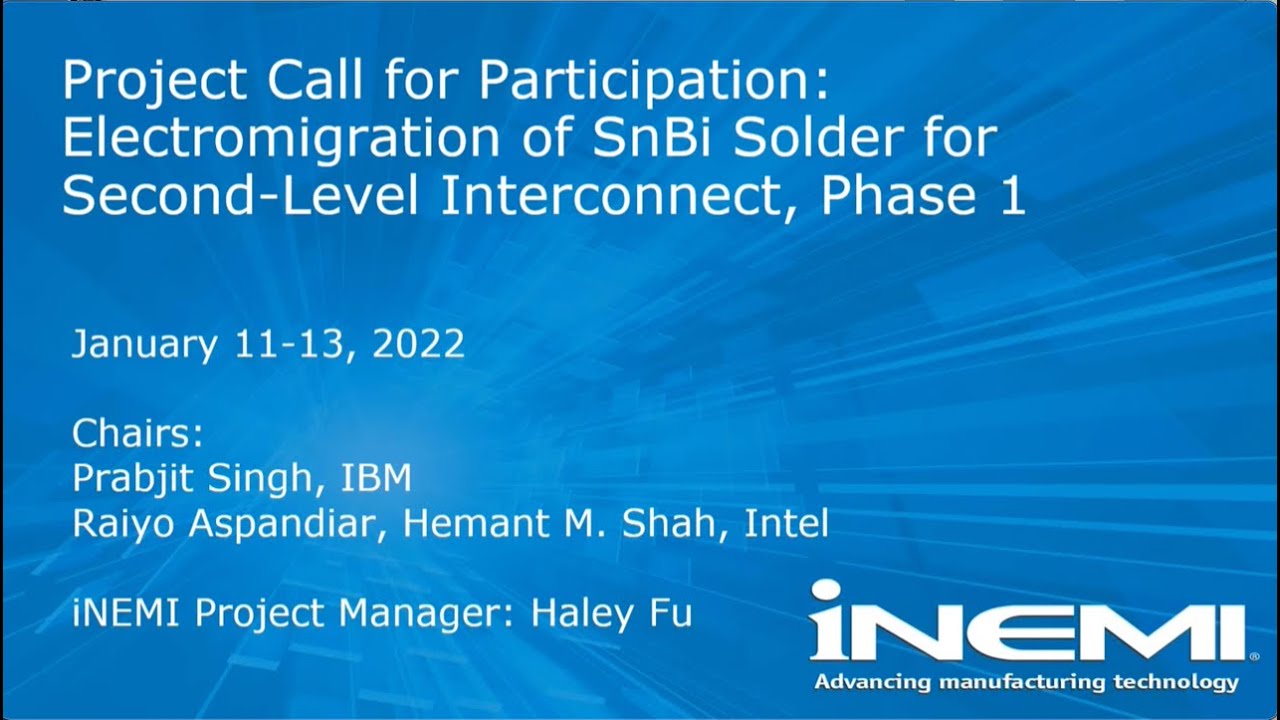 Call-for-Participation: Electromigration of SnBi Solder for Second ...