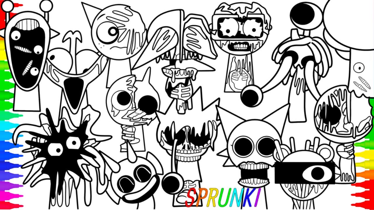 SPRUNKI New Coloring Pages | How to Color ALL INCREDIBOX SPRUNKI New ...