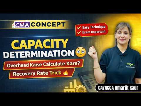 Capacity Determination 🔥 Overhead & Recovery Trick | CMA Concept 2026 #coc #cma