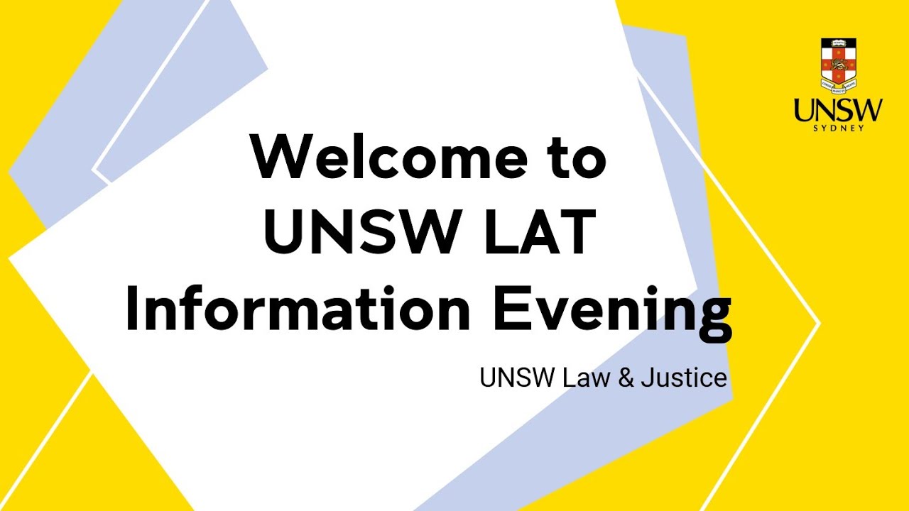 UNSW LAT Information Evening 2023 YouTube UNSW LAT Information Evening 2023 YouTube