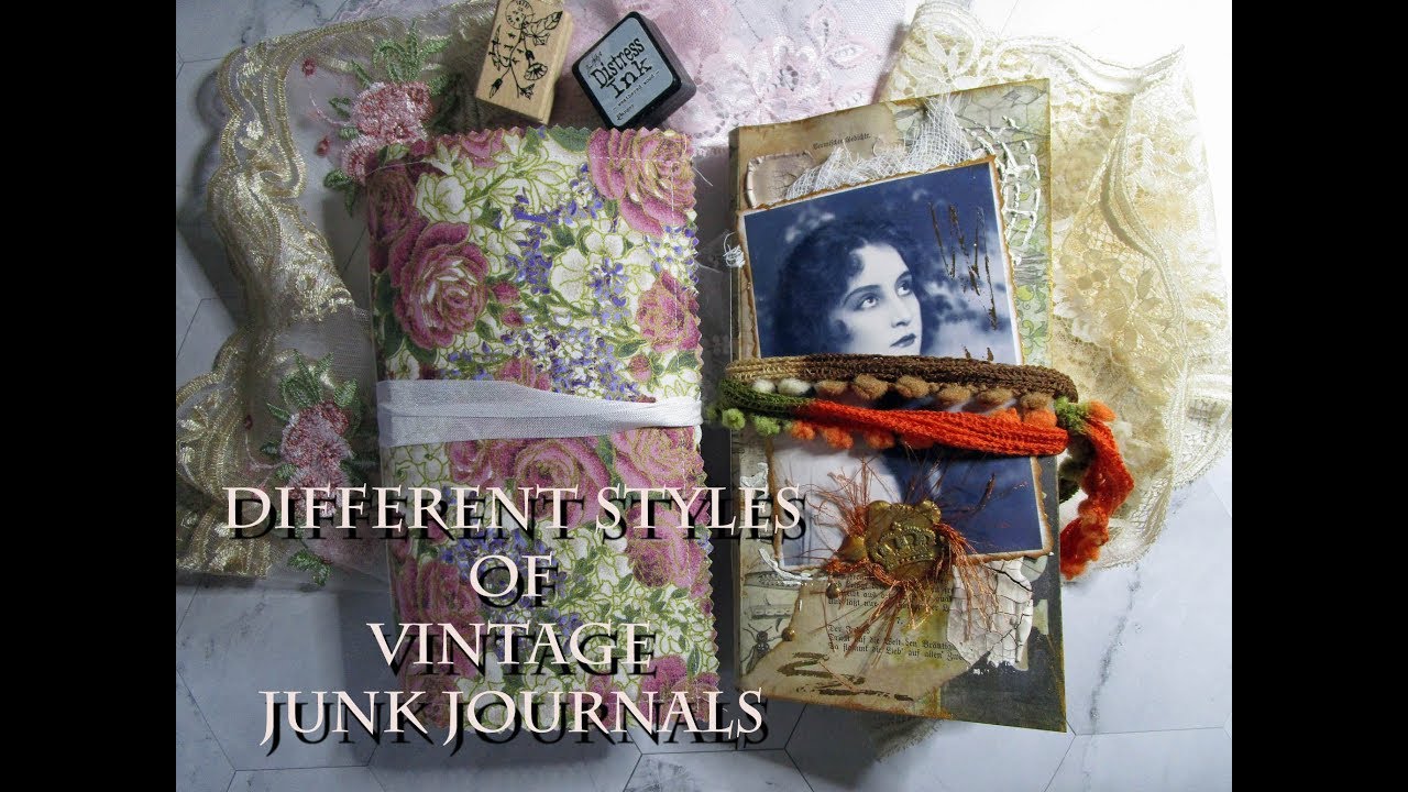different styles of vintage junk journals - YouTube