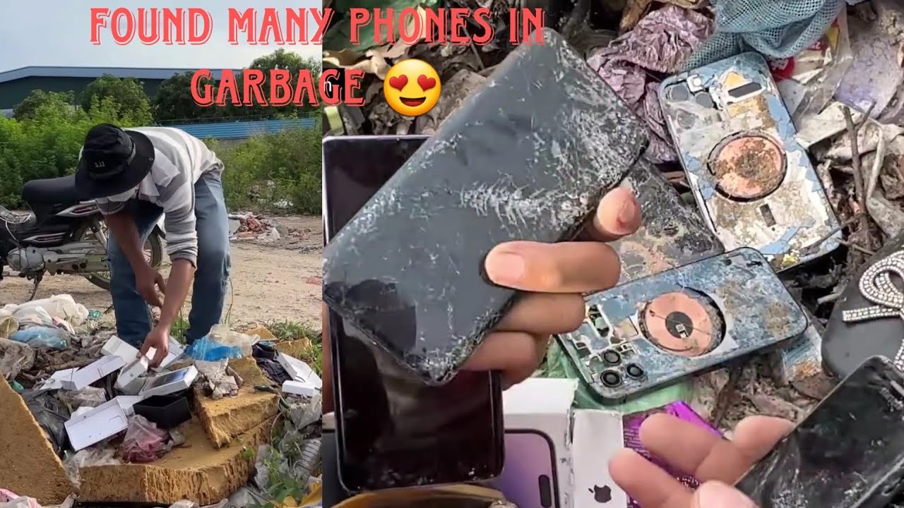 Lucky🤩! i found many phones in garbage Iphone 12 pm Samsung Huawei mate ...