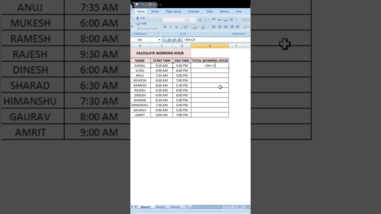 Learn How To Calculate Total Working Hours In Excel Excel Tips And Learn How To Calculate Total Working Hours In Excel Excel Tips And