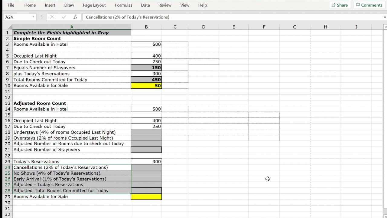 HMGT1105 - Room Count Worksheet - YouTube