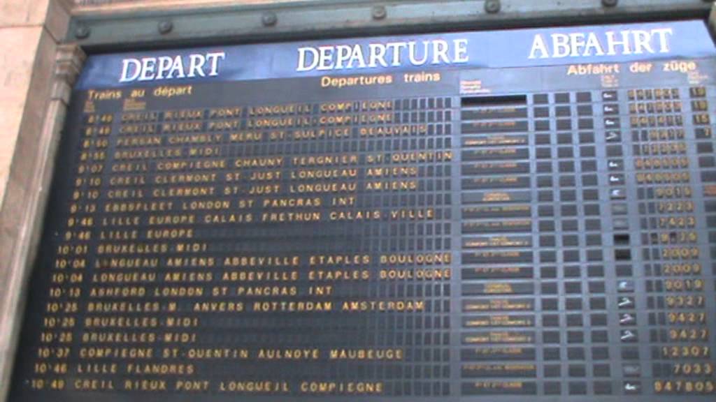 Solari Board at Gare du Nord Train Station in Paris. - YouTube