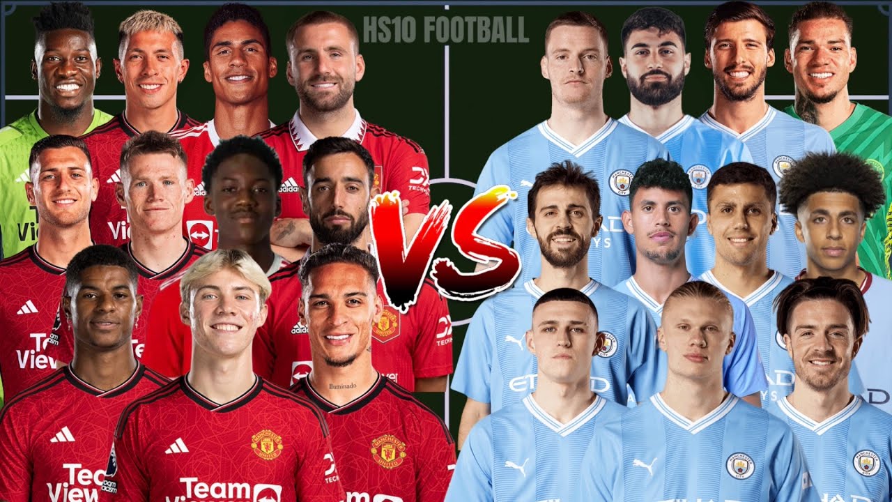 MANCHESTER UNITED 🆚 MANCHESTER CITY - Football Player Comparison | MU ...
