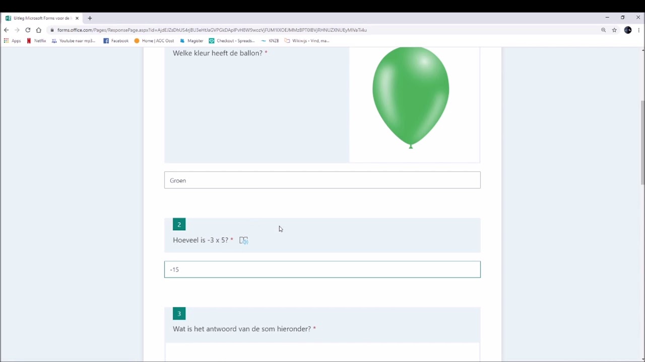 Uitleg: Hoe werkt Microsoft Forms leerling - YouTube