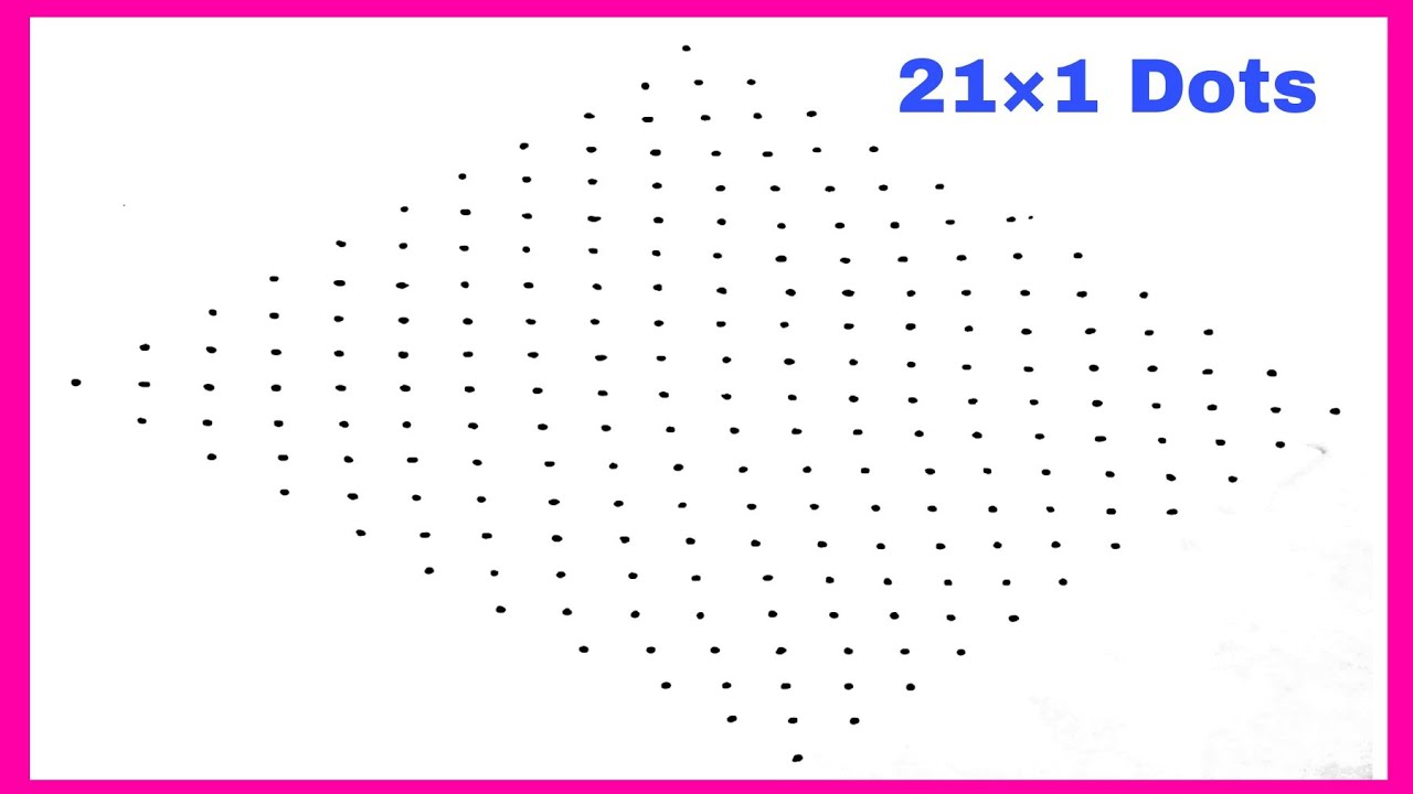 21×1 dot kolam designs for beginners. Easy Dot kolam/muggulu/rangoli ...