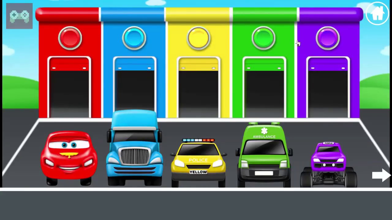 Learning Colors Street Vehicles with Garage Games - learn English ...