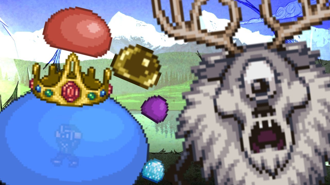 Terraria Deerclops vs King Slime and Slime Army Tmodloader 1.4.4 Smash ...