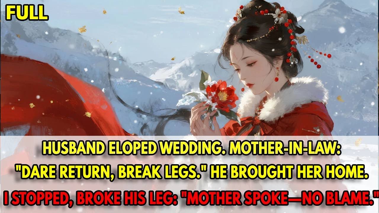 He eloped on wedding. Mother-in-law: "Dare return, break legs." He brought her back. I broke his ...